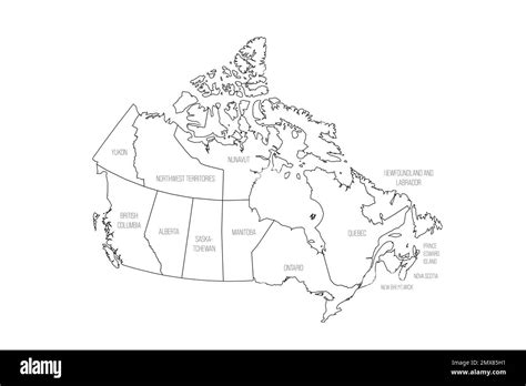 Canad Mapa Pol Tico De Las Divisiones Administrativas Imagen Vector De