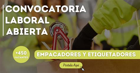 EMPACADORES infórmate de las nuevas vacantes de trabajo Trabajos Mas