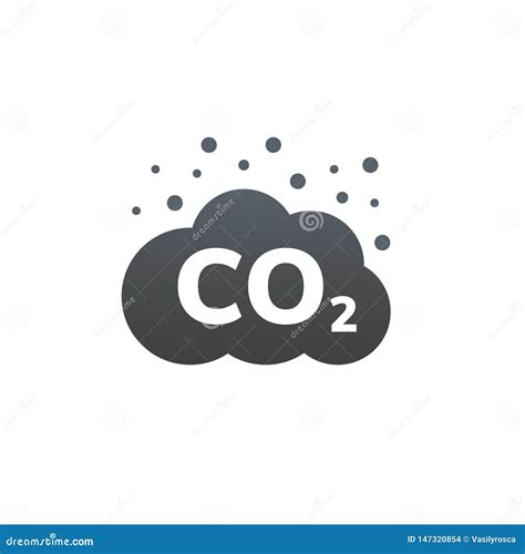CO2 Emissions Vector Icon Carbon Gas Cloud Dioxide Pollution Stock