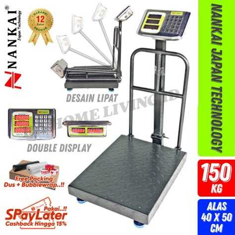 Jual TIMBANGAN DIGITAL 150 KG 150KG NANKAI TCS K40 ALAS 40X50 GARANSI