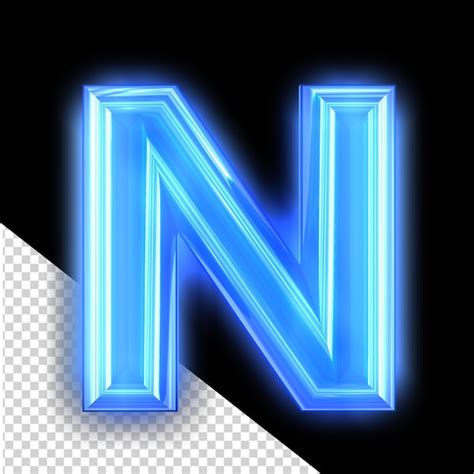 Letra de símbolo de neón azul n Archivo PSD Premium
