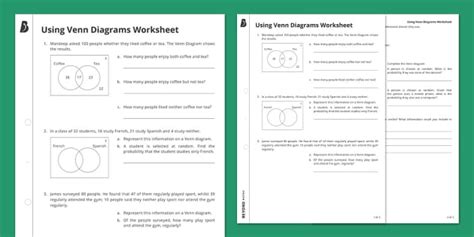 Using Venn Diagrams Worksheet Probability Beyond Maths