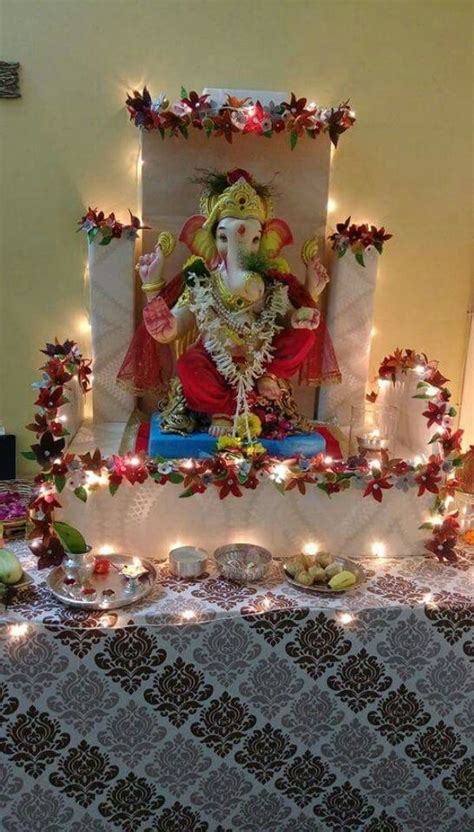 Diy Recycling Ganpati Pooja Decoration Ideas Hobby Lesson Gauri