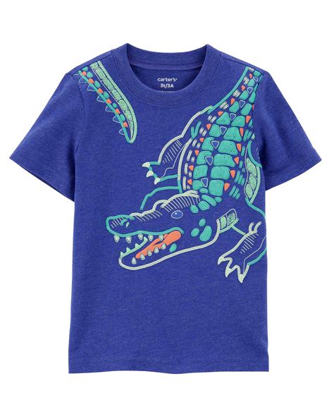 Riachuelo Camiseta infantil manga curta de jacaré azul Carter s