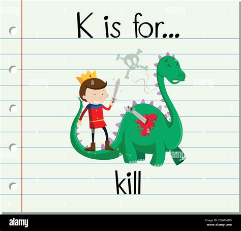 Flashcard Alphabet K Is For Kill Stock Vector Image Art Alamy