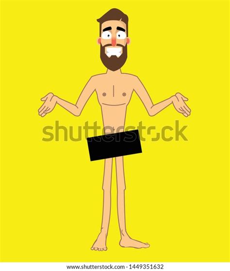 Naked Character Covered Black Rectangles Stock Vector Royalty Free