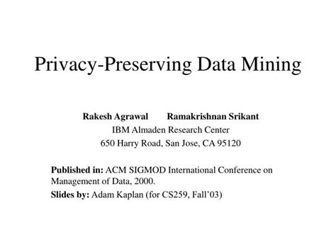 ppt privacy preserving data mining powerpoint presentation free download id 564639