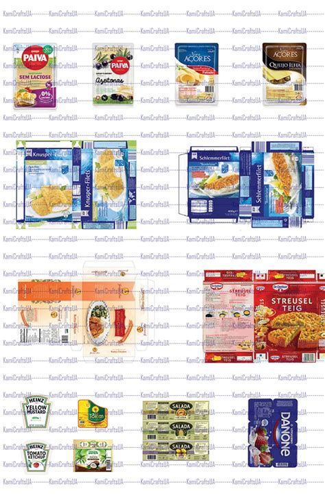 Printable Food Packaging For Miniature Dollhouse Scale Miniature