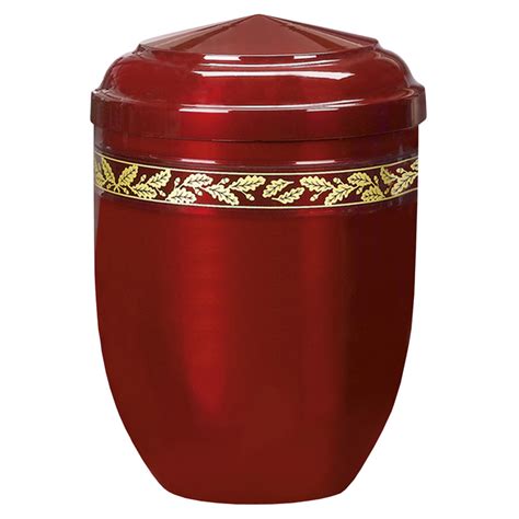 Edelplatal Urne bordeaux mit Eichenlaub Dekorband 262 mm ø 183 mm