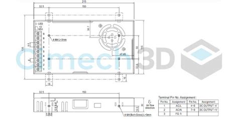 Fuente De Poder Switching Meanwell 36V 9 7A 350W Cimech 3d