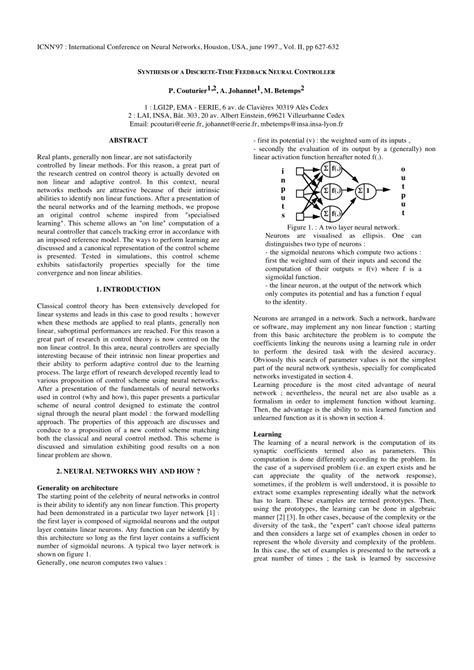 pdf synthesis of a discrete time feedback neural controller