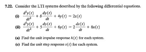solved consider the lti systems described by the following