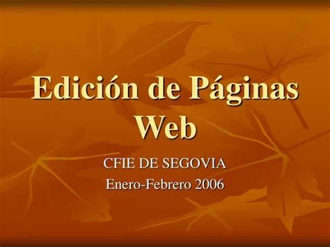 PPT EdiciÃ³n de PÃginas Web PowerPoint Presentation free download