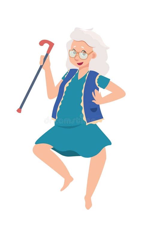 Tanzen Oma In Einem Bikini Stock Abbildung Illustration Von Karikatur
