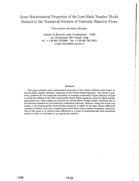 pdf some mathematical properties of the low mach number model related to the numerical