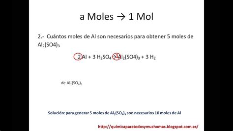Ejercicio cálculo del número de moles Resolución YouTube
