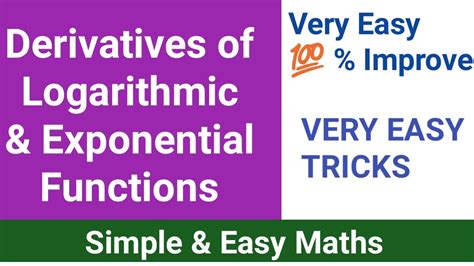 derivatives of logarithmic and exponential functions differentiation