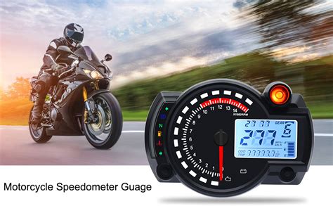 Geloo Compteur De Vitesse Universel Pour Moto 7 Couleurs 15000 Tr Min