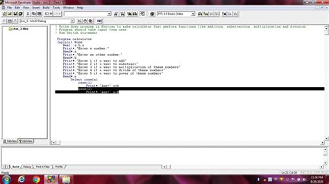 fortran programming program of making calculator which can add substract multiply divide