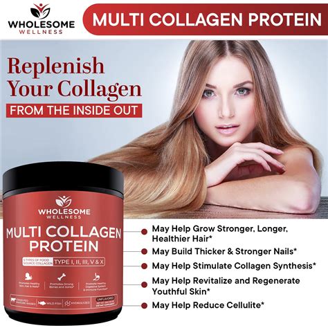 Multi Collagen Protein Powder Hydrolyzed Type I II III V X Grass Fed
