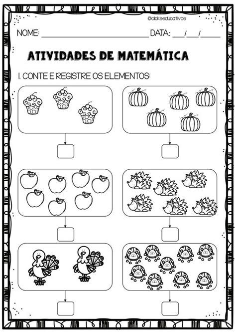 Atividades de Matemática para 1º Ano