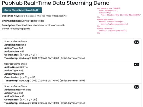 GitHub PubNubDevelopers Real Time Data Streaming Demo Demonstration