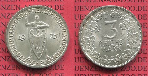 Weimarer Republik 3 Mark Silber Gedenkmünze Weimer Republik 3 Mark 1925