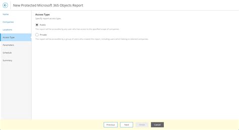 Creating Protected Microsoft Objects Report Veeam Service