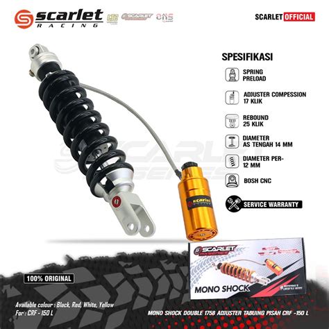 Jual Scarlet Racing Mono Shock Absorber Skok Shockbreaker Double