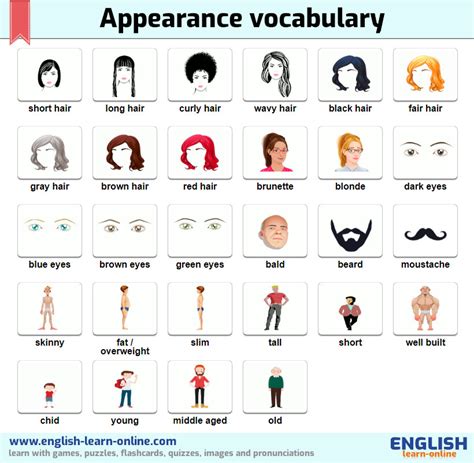 Personal Appearance Learn With Flashcards And Tests Learn English