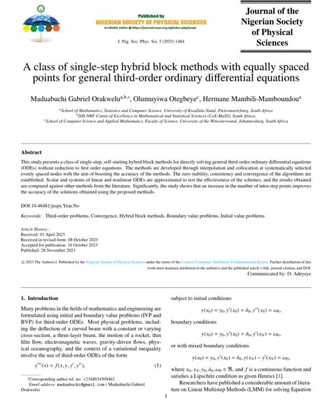 pdf a class of single step hybrid block methods with equally spaced points for general third