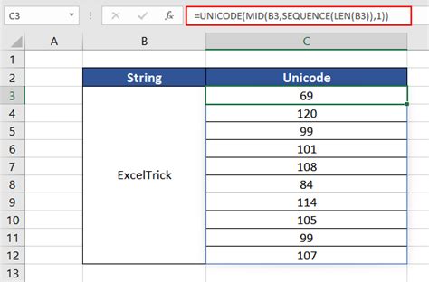 Excel UNICODE Function How To Use
