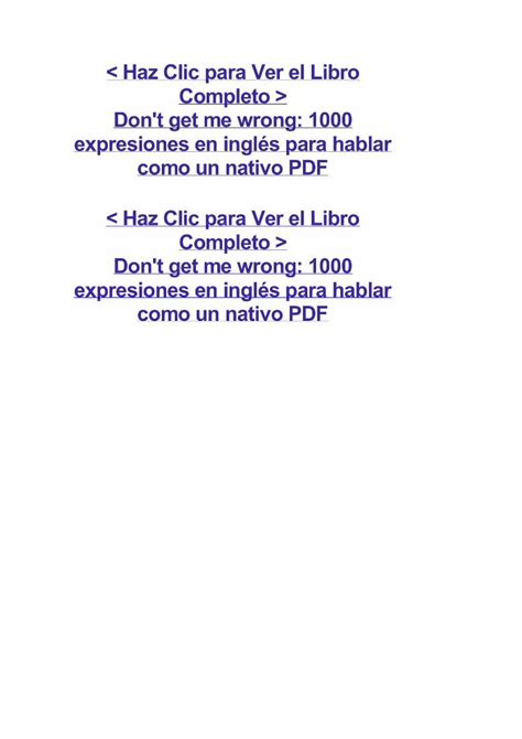 Pdf Don T Get Me Wrong Expresiones En Ingl S Para Hablar Como