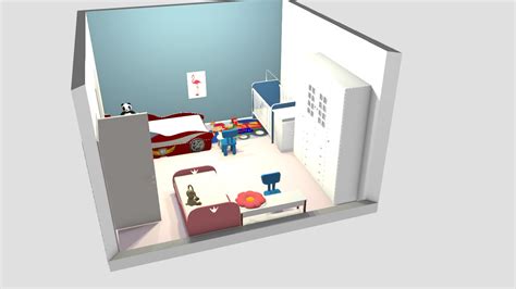 quarto das crianças de felipe Planta 3D Mooble
