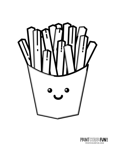 French Fries Clipart Coloring Pages For Delicious Food Learning