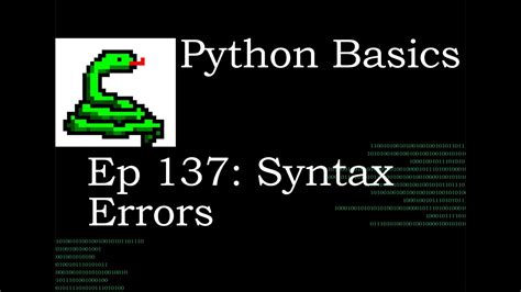 python basics syntaxerror youtube