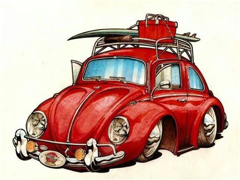 Resultado De Imagem Para Desenhos De Fusca Tunados Vw Art Art Cars