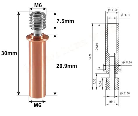 Bi Metal Cr Se All Metal Heatbreak Titanium Copper Dea