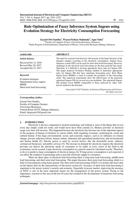 pdf rule optimization of fuzzy inference system sugeno using evolution strategy for