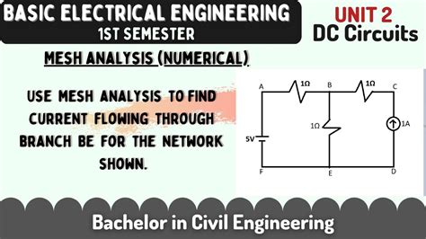Calculate The Current Flowing Through Branch Be Using Mesh Analysis