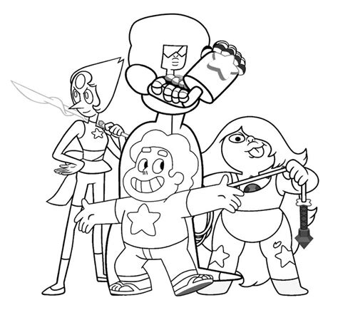 Página para colorir grátis para impressão de Steven Universe Páginas