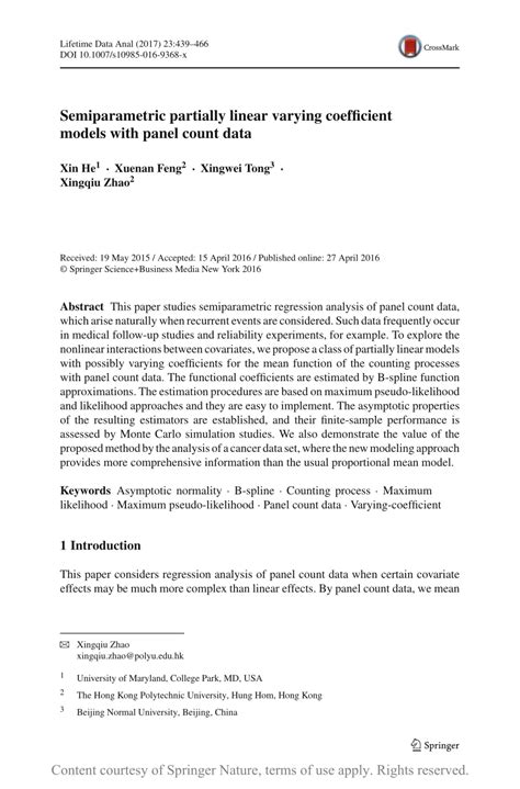 semiparametric partially linear varying coefficient models with panel count data request pdf