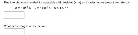 solved find the distance traveled by a particle with