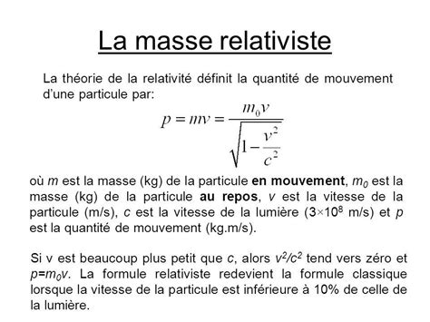 Formule Relativite