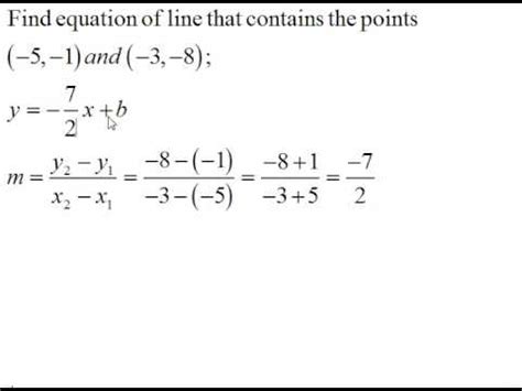 Find The Equation Of A Line Given Two Points Youtube
