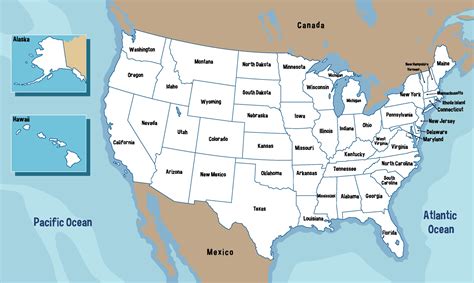 Mapa De Estados Unidos De Am Rica Con Nombres De Estados Vector