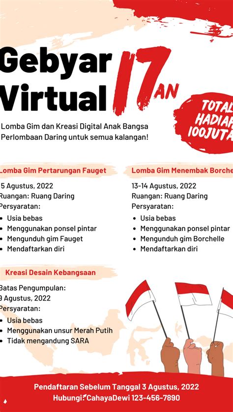 8 Contoh Pamflet Lomba 17 Agustus Lengkap Dengan Cara Membuatnya