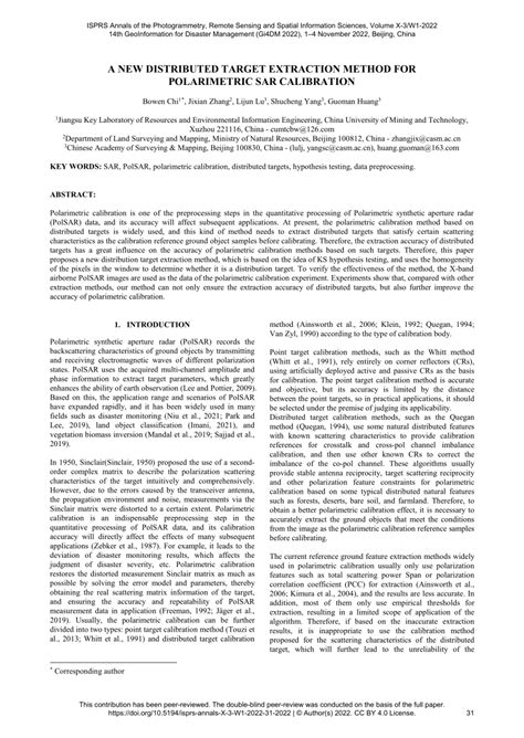 pdf a new distributed target extraction method for polarimetric sar calibration