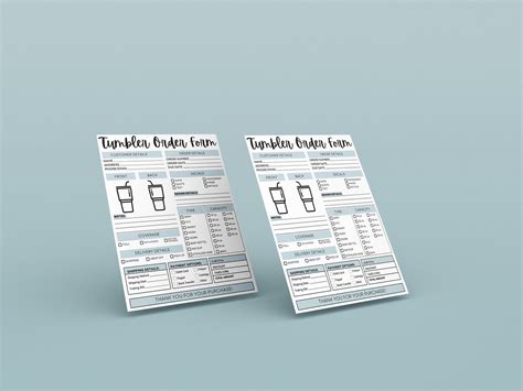 Editable Tumbler Order Form Template Custom Tumbler Form Etsy