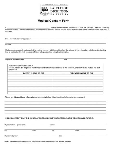 45 Medical Consent Forms 100 FREE Printable Templates